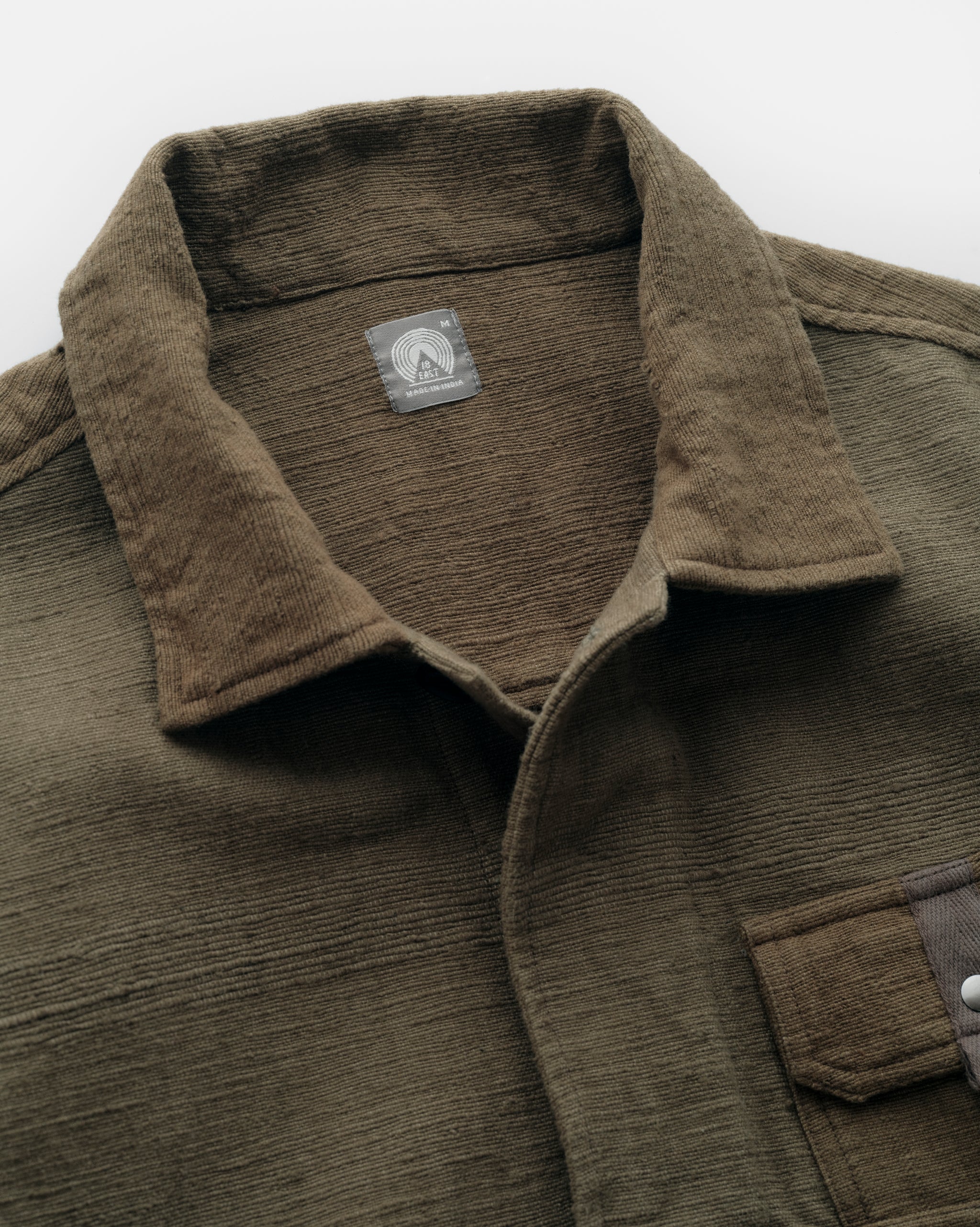 SETH FIELD JACKET - BURNT OLIVE / BEECH KHADI COTTON – 18 East