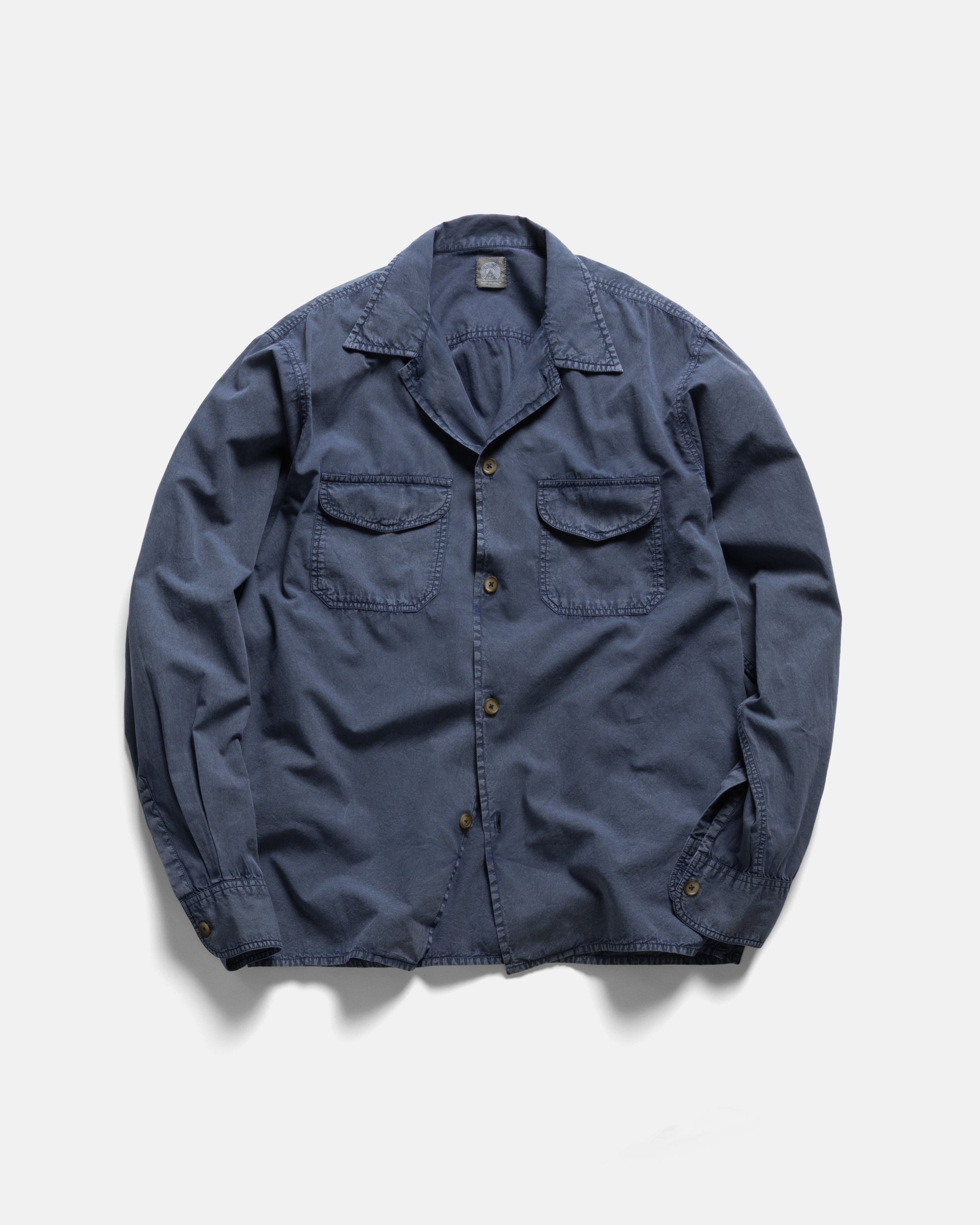 WES STRAIGHT HEM WORK SHIRT - WASHED NAVY PIGMENT DYED POPLIN – 18 East