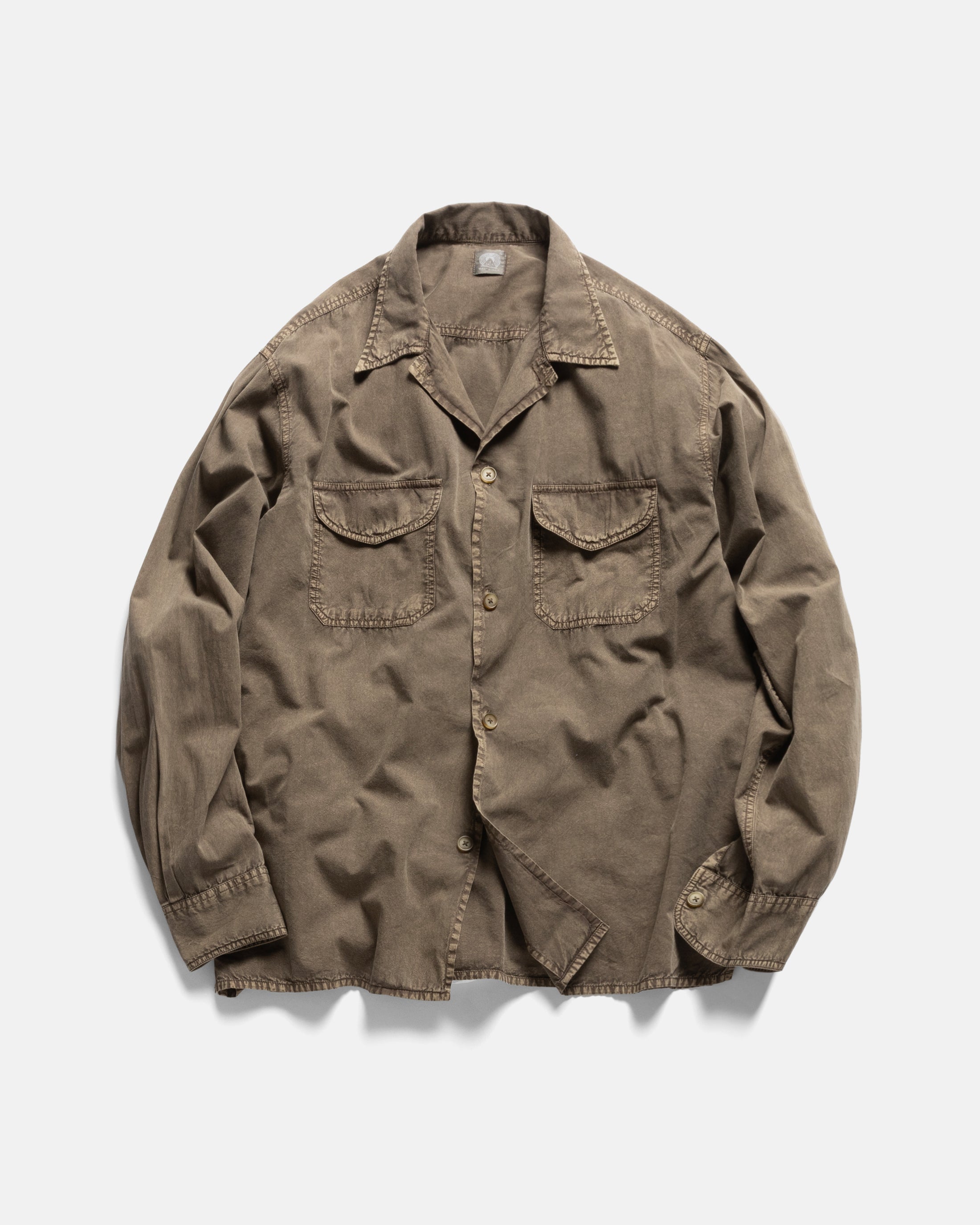 WES STRAIGHT HEM WORK SHIRT - FALCON BROWN PIGMENT DYED POPLIN – 18 East